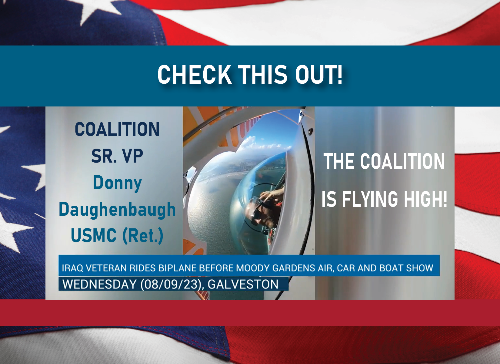 A Biplane Ride before Moody Gardens Air, Car and Boat Show | Coalition ...